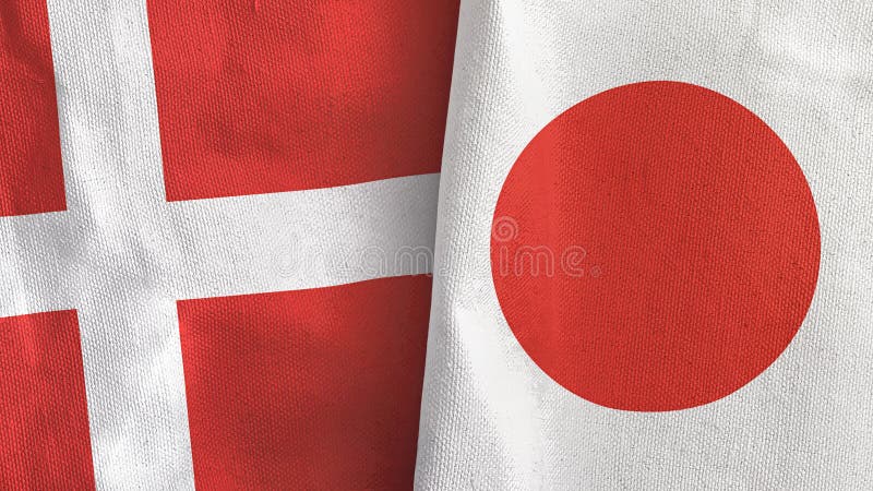 Japan and Denmark. Crossed Danish and Japanese Flags. Official Colors ...