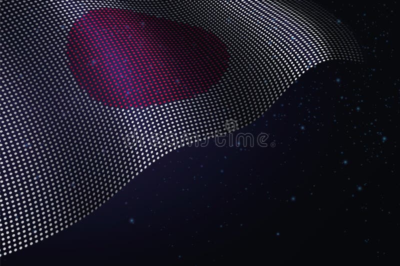 Japan Digital Flag Made of Dots Over a Starry Background Stock ...