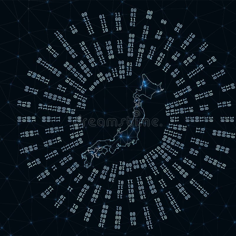 Japan digital map. stock vector. Illustration of concept - 185543928