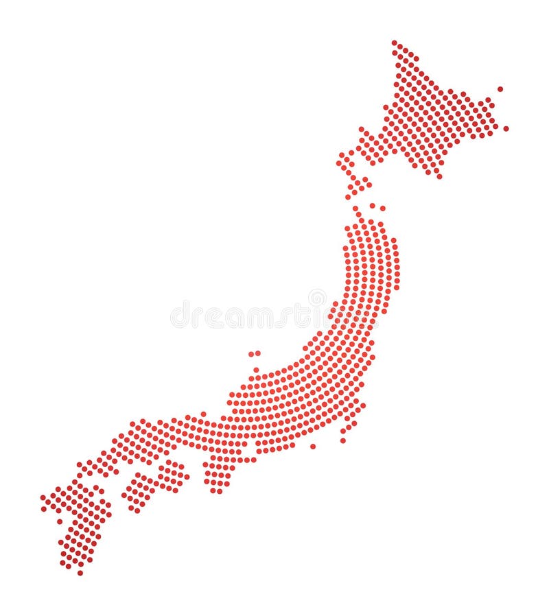 Japan dotted map. stock vector. Illustration of pixel - 264048806