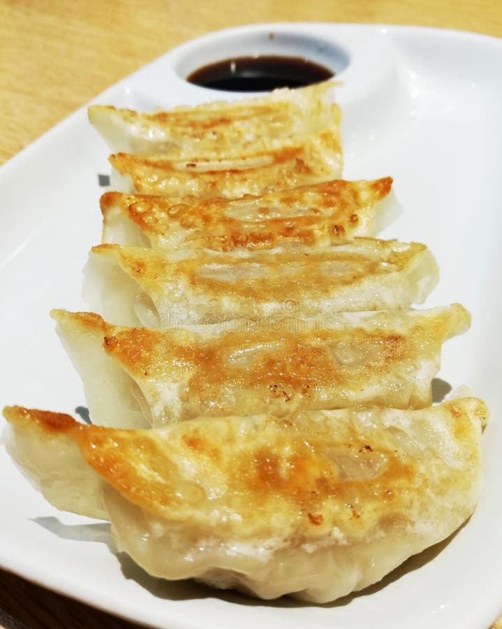 Japan dumplings - Gyoza stock photo. Image of sauce - 112075420