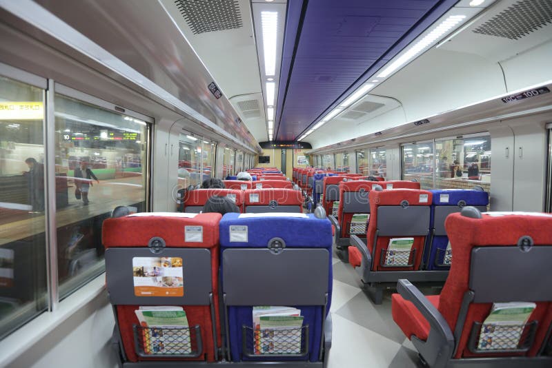 Japan Express Train Inside at Stop Station Editorial Stock Image ...