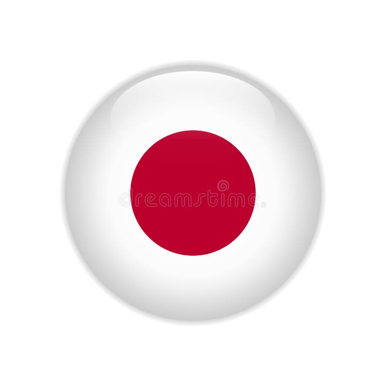 Japan flag on button stock vector. Illustration of isolated - 137589894