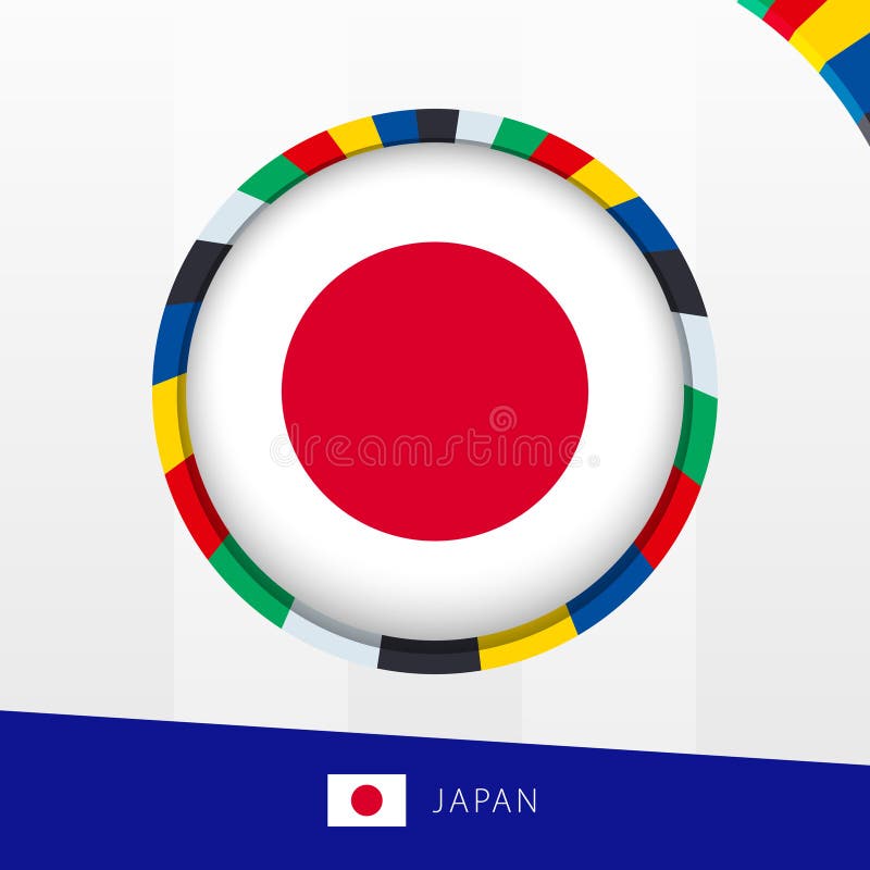 Japan Flag with Colorful Circle Border Stock Vector - Illustration of ...