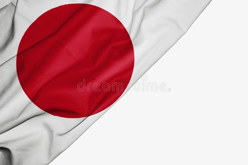 Japan Flag of Fabric with Copyspace for Your Text on White Background ...