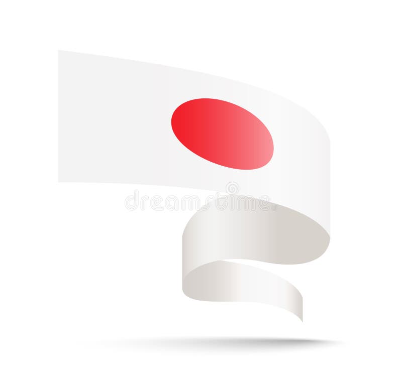 Japan Flag in the Form of Wave Ribbon. Stock Vector - Illustration of ...