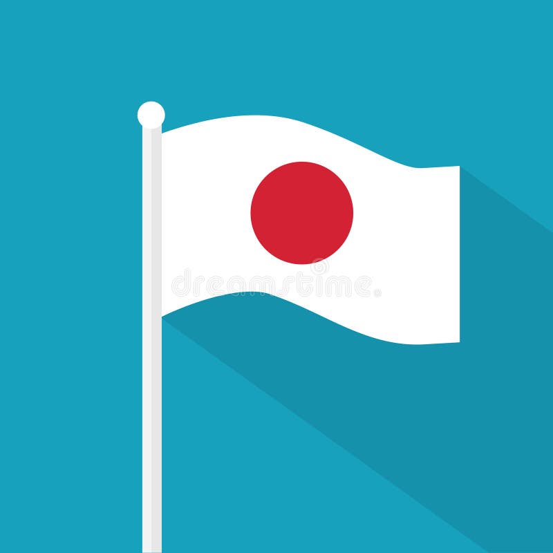 Japan flag icon stock vector. Illustration of sticker - 166877464