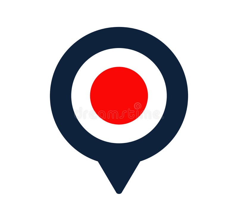 Japan Flag and Map Pointer Icon. National Flag Location Icon Vector ...