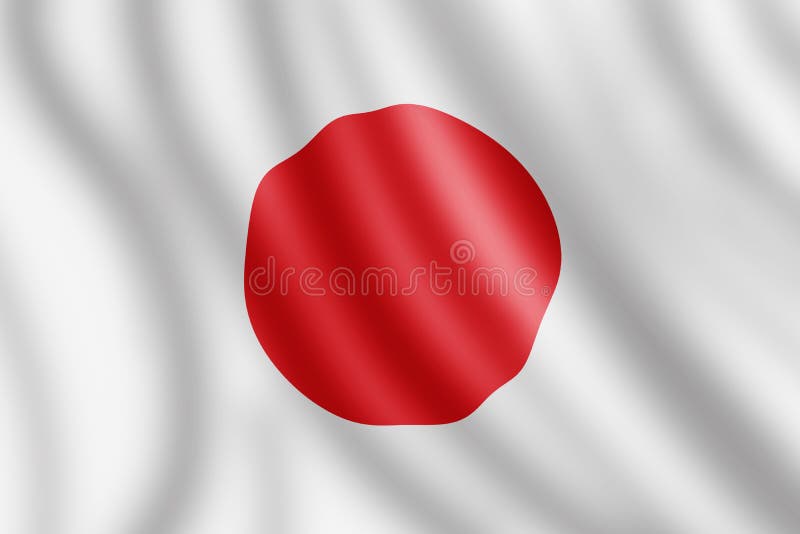 Japan Flag, Realistic Illustration Stock Illustration - Illustration of ...