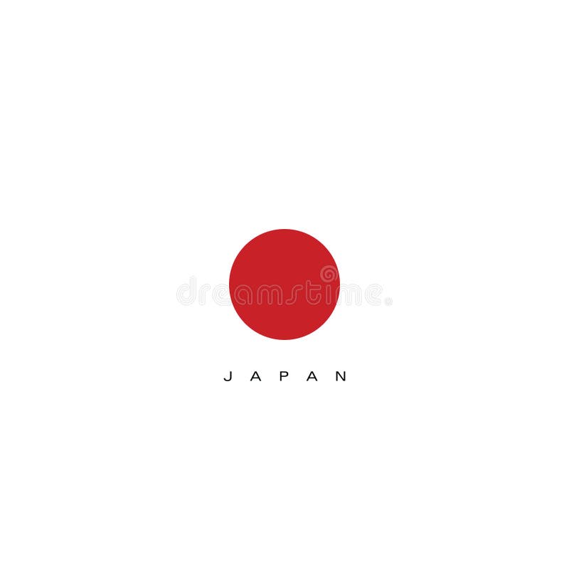 Japan Flag in Red Color Design Illustration Stock Vector - Illustration ...