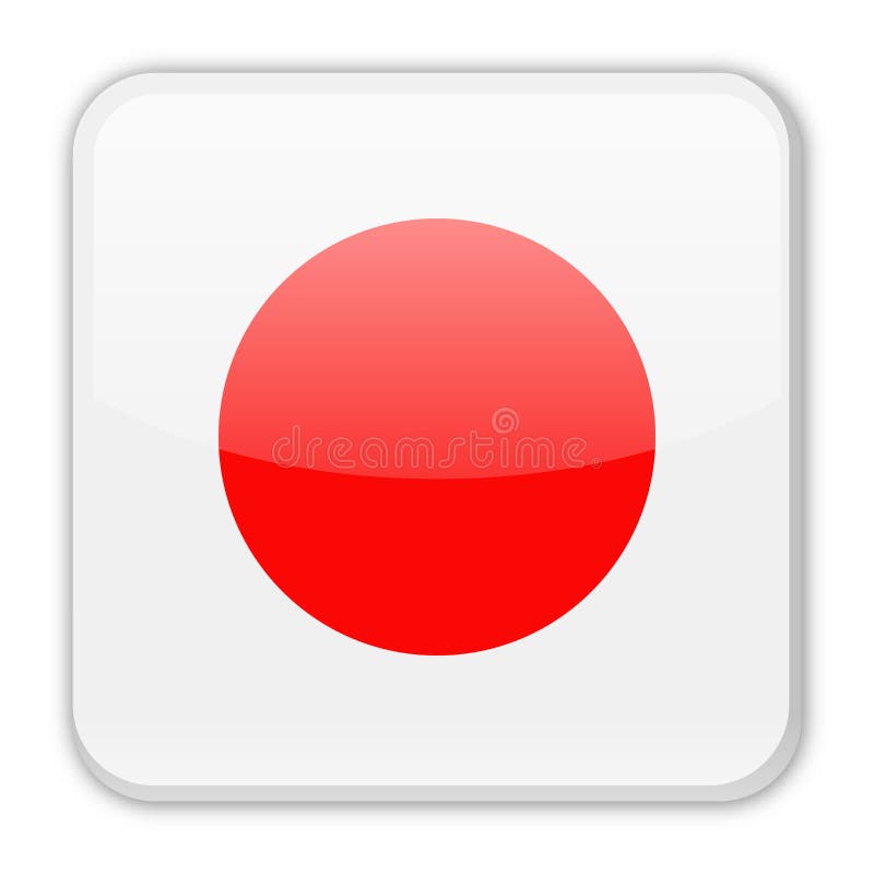 Japan Flag Vector Square Icon Stock Illustration - Illustration of ...