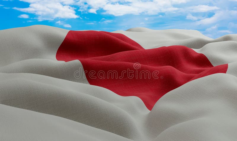 Japan Flag in the Wind. Realistic and Wavy Fabric Flag Stock ...