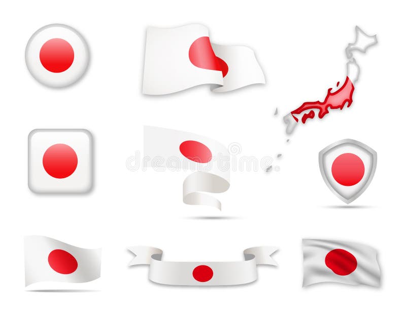 Japan Flags Collection stock vector. Illustration of japan - 106199866