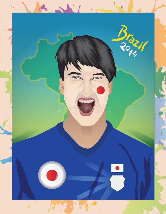 Japan Football Champion World Cup 2018 - Flag and Golden Trophy ...