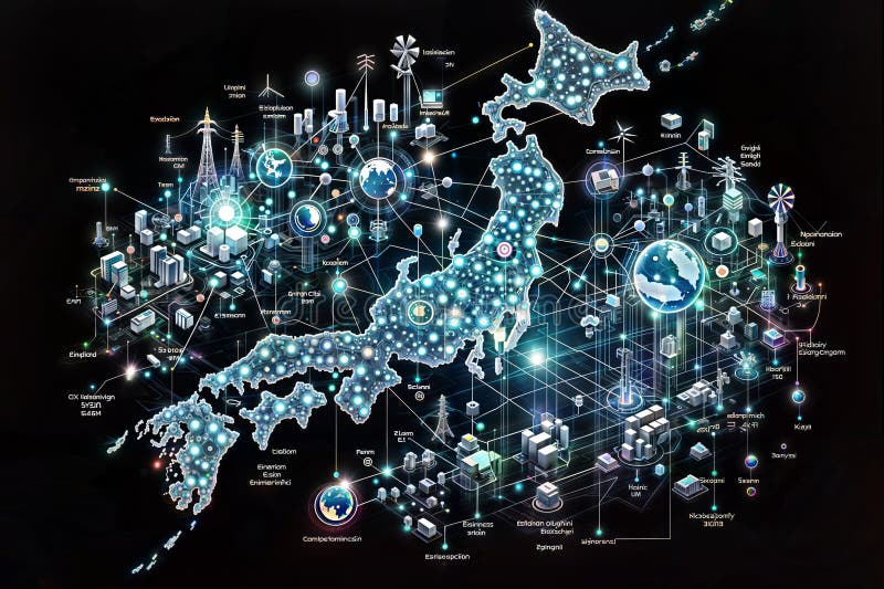 Japan: Futuristic Data Map of Networks & Energy Systems, Generative Ai ...