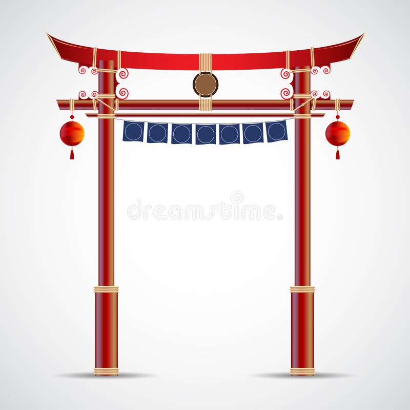 Japan Gate Culture. Vector Illustration Isolated on White Background ...