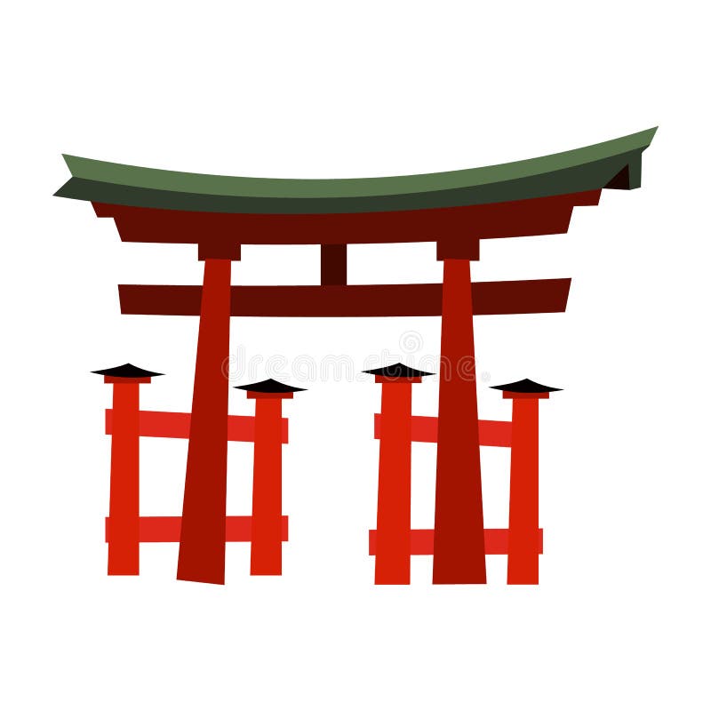 Gate Torii Icon, Cartoon Style Stock Vector - Illustration of journey ...