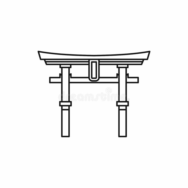 Torii Icon in Cartoon Style on White Background. Religion Symbol Stock ...