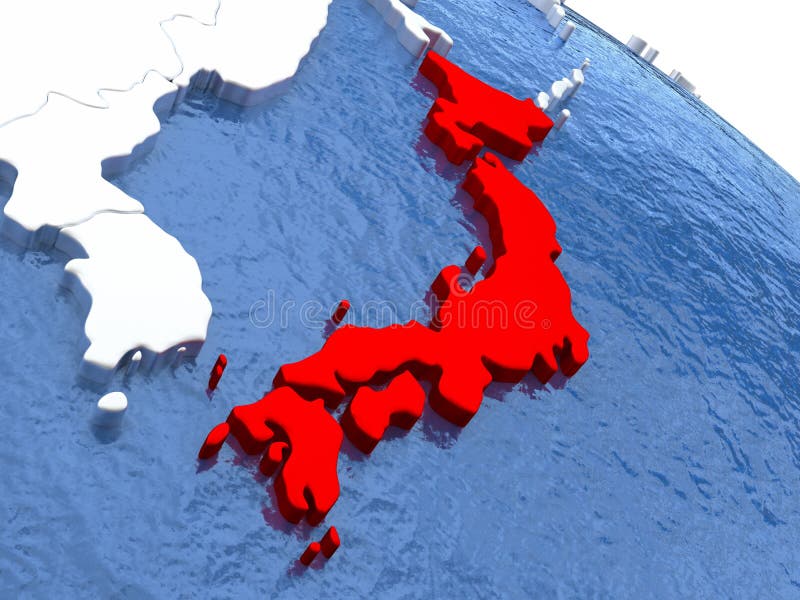 Japan on globe stock illustration. Illustration of borders - 78676939