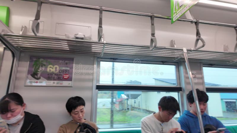 Japan Hokkaido Biei Local Train Compartment Stock Footage - Video of ...