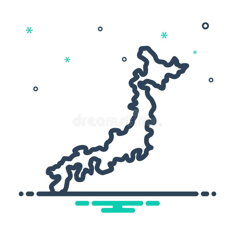 Mix Icon for Japan, Map and Tokyo Stock Illustration - Illustration of ...