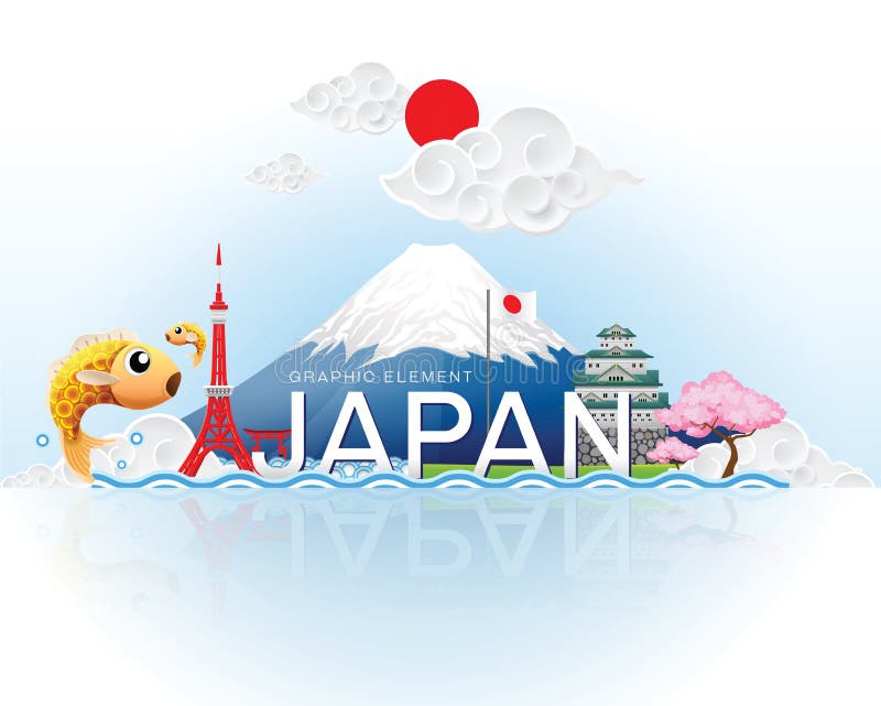 Japan Infographic Travel Place and Landmark Vector Stock Vector ...