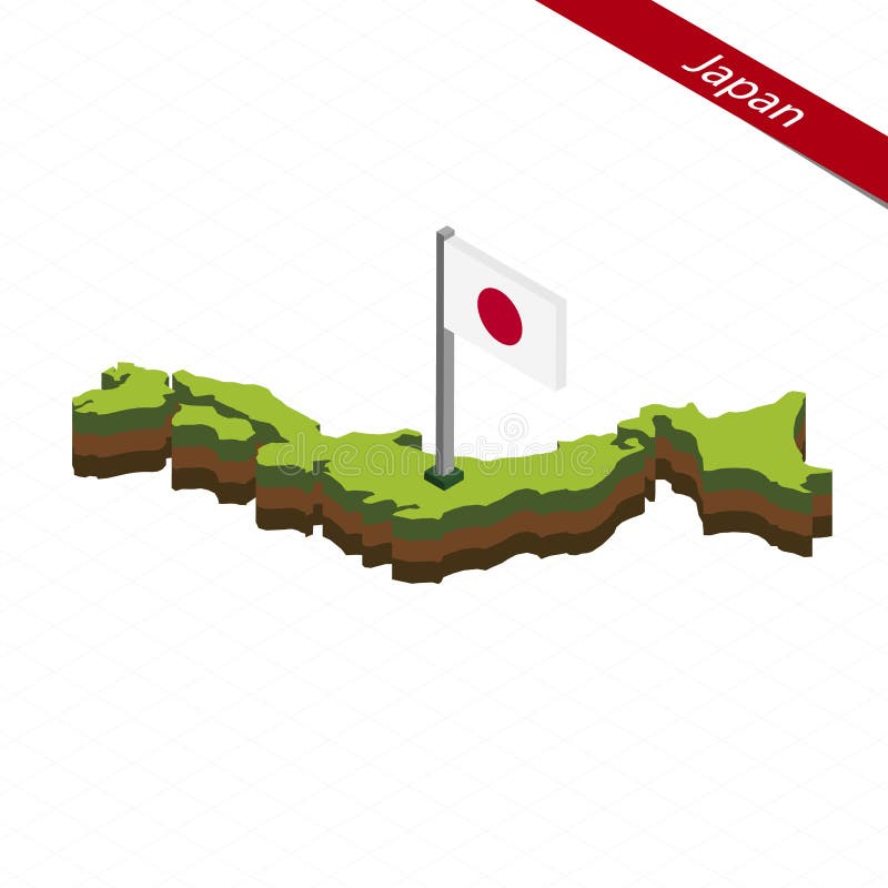 Japan Isometric Map and Flag. Vector Illustration Stock Vector ...