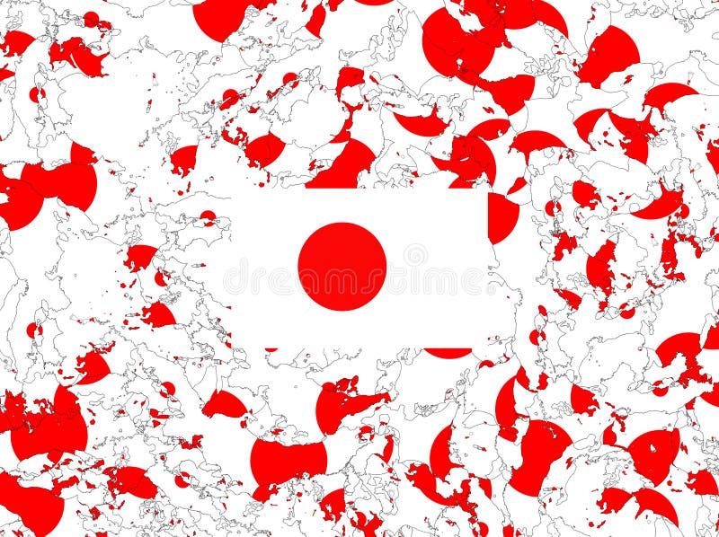 Japan flag and border stock illustration. Illustration of modern ...