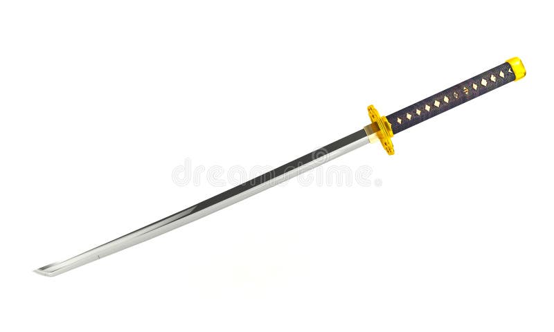 Japan Katana Sword Isolated on White Background Stock Image - Image of ...