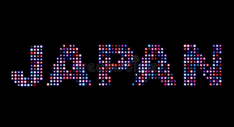 Japan led text stock illustration. Illustration of travel - 173015165