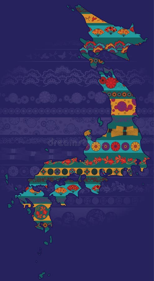 Japan map stock vector. Illustration of land, style, lines - 22416417