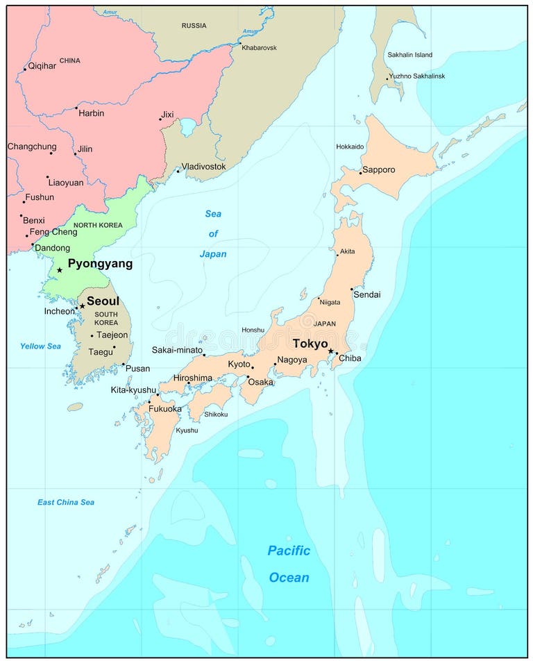 Japan Korea Map Stock Illustrations – 3,860 Japan Korea Map Stock ...