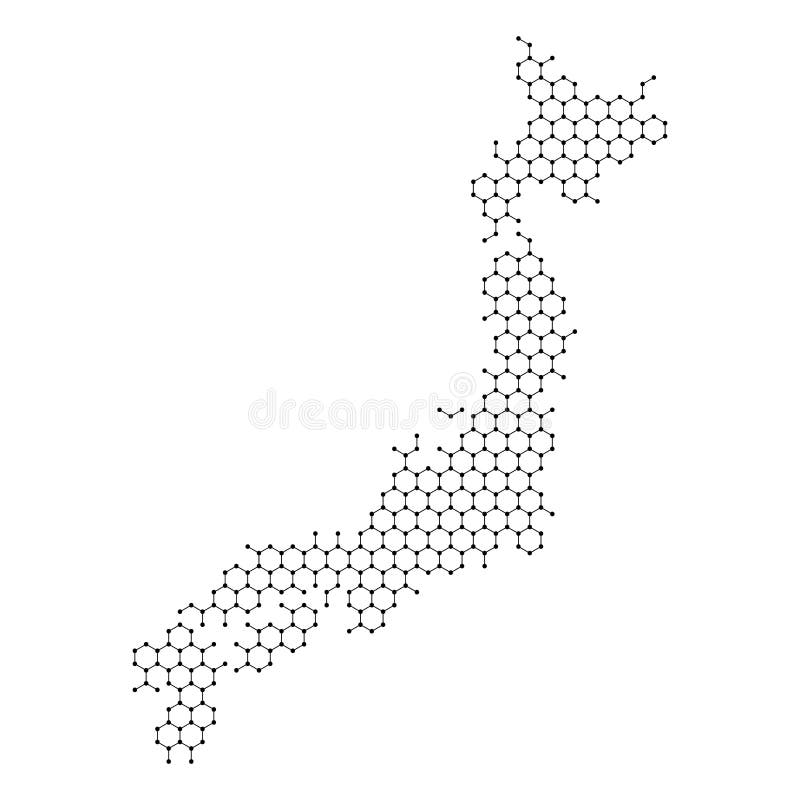 Japan Map of Black Contour Curves Illustration Stock Illustration ...