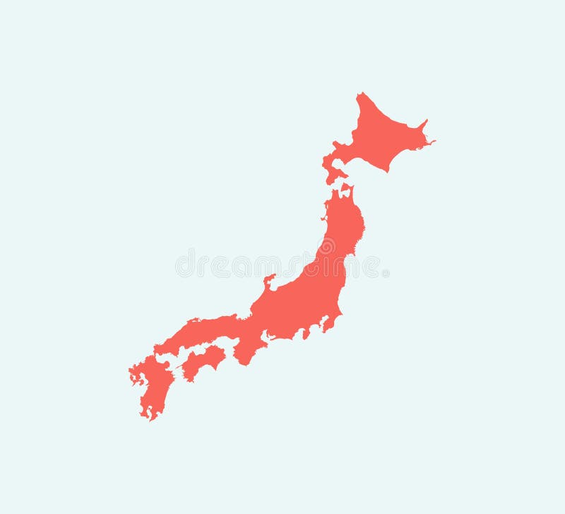 Japan Map, Traditional Color, Background. Vector Illustration. Stock ...