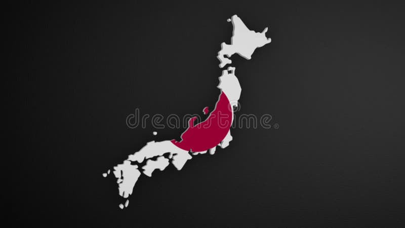 Japan Map Border with Flag Intro Stock Video - Video of opener, border ...