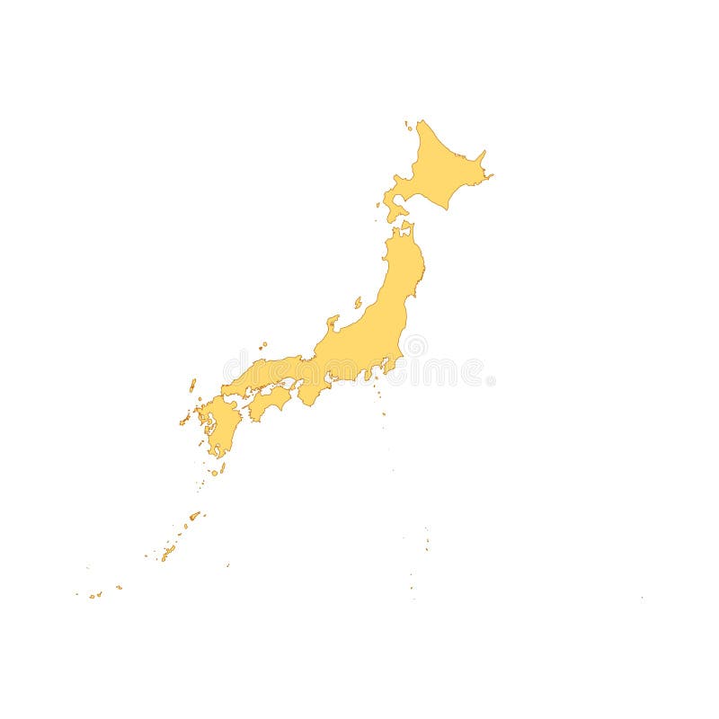 Japan Map Color Line Element. Border of the Country Stock Vector ...