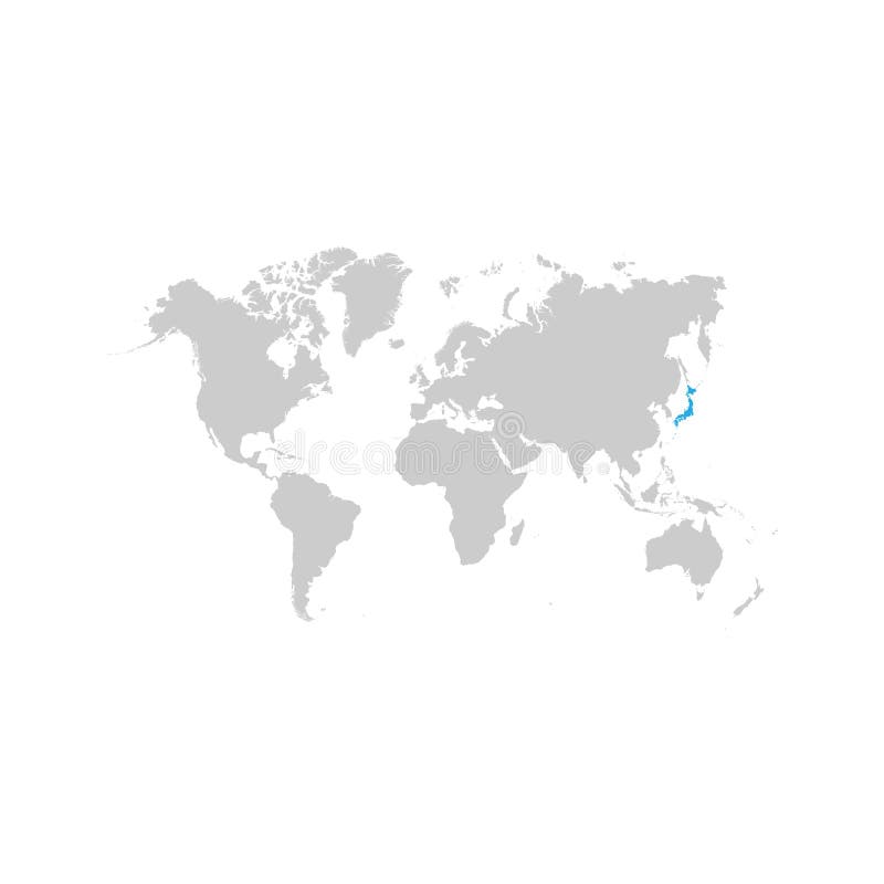 Japan Map is Highlighted in Blue on the World Map Stock Illustration ...