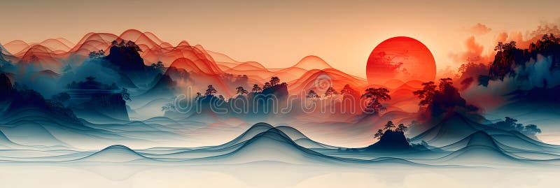 Japan Map Illustration with Gradient Background - Unique Digital Art ...