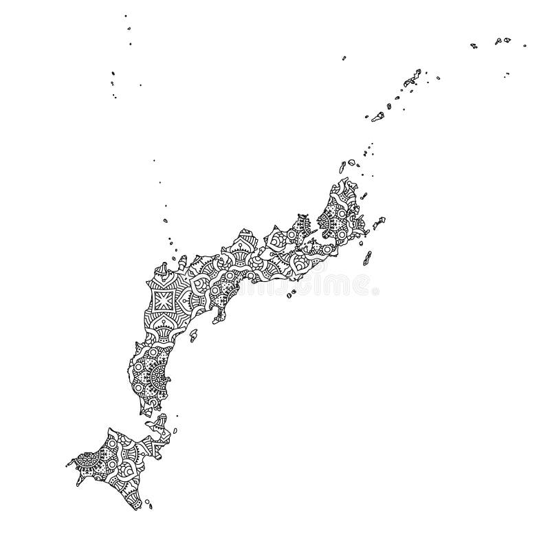 Japan Map with Mandala Design Stock Vector - Illustration of vector ...
