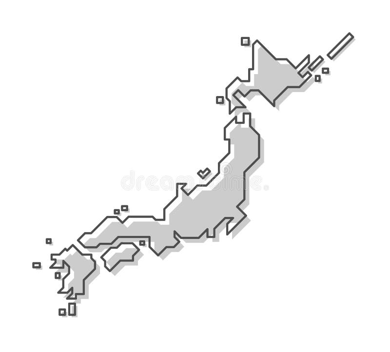 Japan Map . Modern Simple Line Style Stock Vector - Illustration of ...