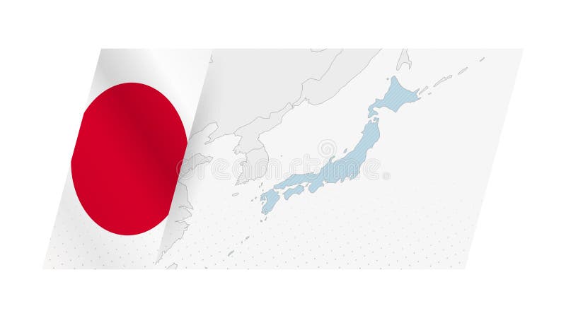 Japan Map in Modern Style with Flag of Japan on Left Side Stock Vector ...