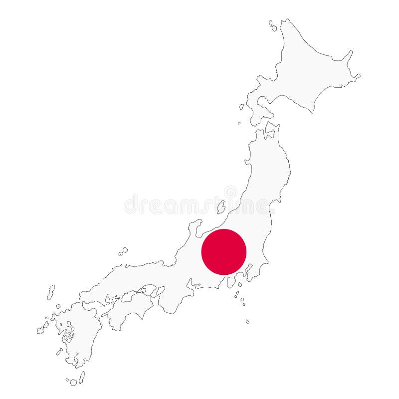 Japan Map on White Background with Clipping Path Stock Illustration ...