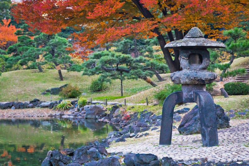 Japan Mara Stone Lantern in Garden Stock Image - Image of culture ...