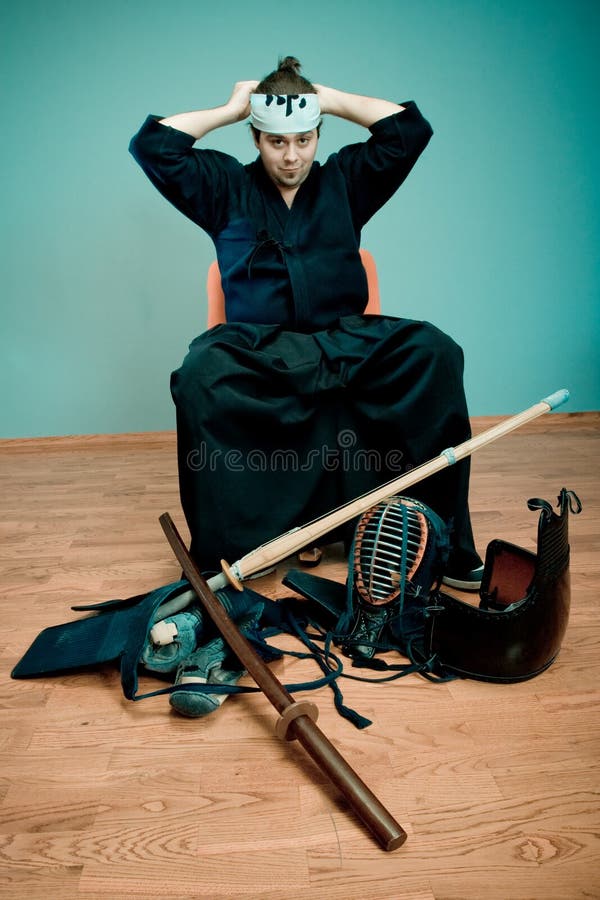 Japan Martial Art Master with Sword Concept Stock Image - Image of ...