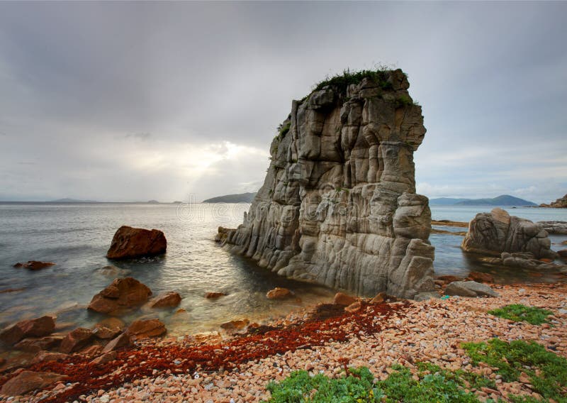 Japan-Meer. Herbst. Sonnenuntergang 4 Stockbild - Bild von gefühl, baum ...