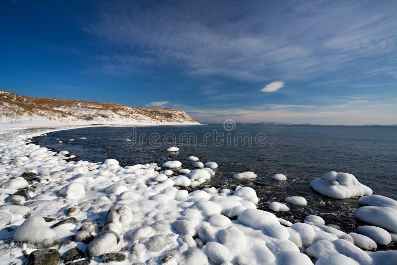 Japan-Meer in Winter 4 stockfoto. Bild von felsen, ozean - 7167820