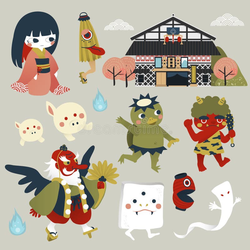 Sketch Japan Seamless Pattern Stock Vector - Illustration of maneki ...