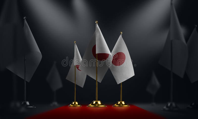 The Japan National Flag on the Red Carpet Stock Image - Image of ...