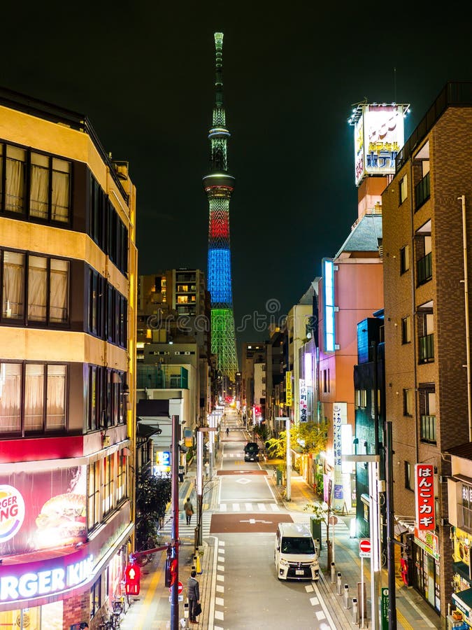 Japan Night View Illumination Tokyo Editorial Image - Image of night ...