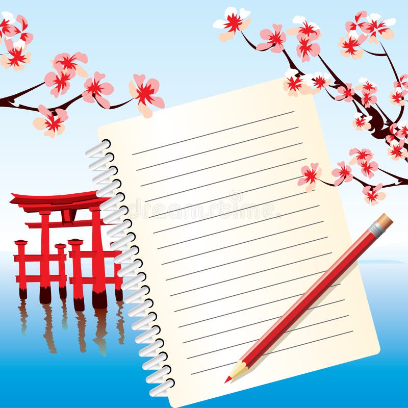 Japan notebook stock vector. Illustration of notebook - 15997998